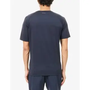 CONDITION Raglan Short-sleeve Stretch-woven T-shirt - Navy