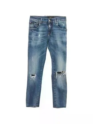 Dolce & Gabbana Distressed Five-pocket Jeans