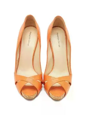 ALEXANDRE BIRMAN Raffia Peep-toe Pumps