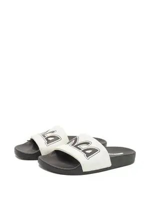 Alexander McQueen Logo-detail Leather Slides