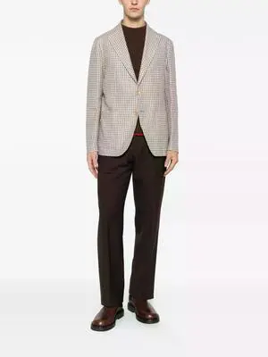 Tagliatore Gingham-pattern Single-breasted Blazer