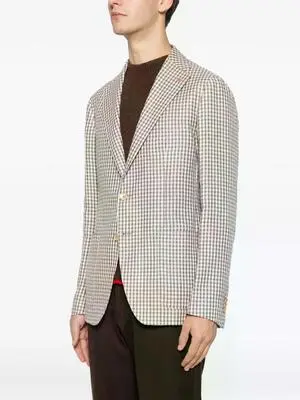 Tagliatore Gingham-pattern Single-breasted Blazer