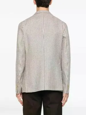 Tagliatore Gingham-pattern Single-breasted Blazer