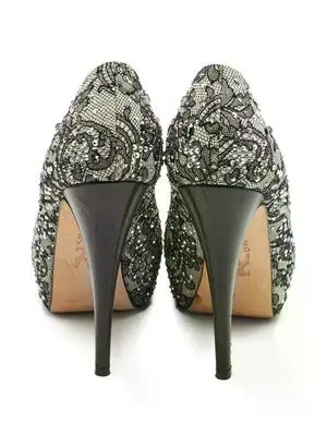 GINA Crystal-embellished Lace Pumps