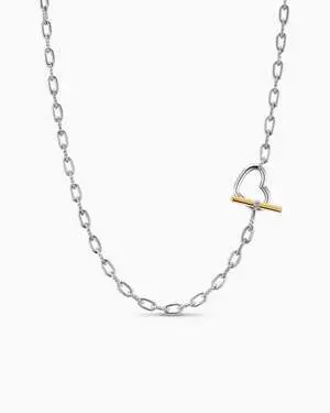 David Yurman Dy Madison® Heart Toggle Chain Necklace - Sterling Silver/18k Yellow Gold
