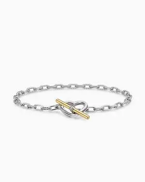 David Yurman Dy Madison Heart Toggle Chain Bracelet - Sterling Silver/18k Yellow Gold