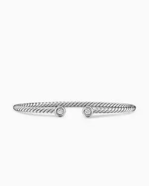 David Yurman Micro Cable Flex Round Bracelet - Diamond