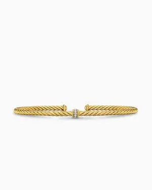 David Yurman 18k Yellow Gold Cablespira Bracelet - Diamond