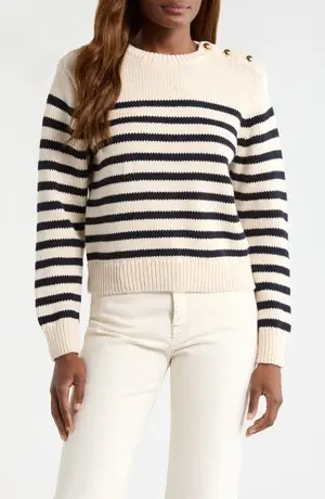FRAME The Mariner Stripe Cotton Sweater