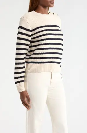 FRAME The Mariner Stripe Cotton Sweater