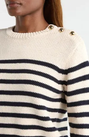 FRAME The Mariner Stripe Cotton Sweater