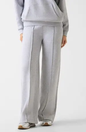 Guess Straight Leg Organic Cotton Blend Fleece Sweatpants - Silver