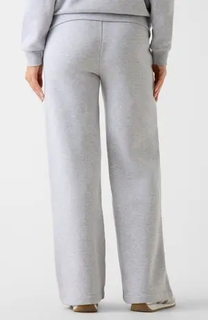 Guess Nat Straight Leg Organic Cotton Blend Fleece Sweatpants - Silver
