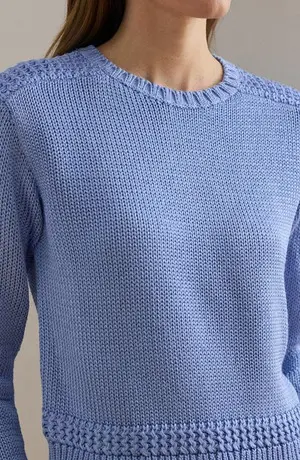 Ralph Lauren Mixed Stitch Cotton-blend Crewneck Sweater