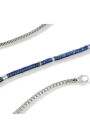 John Hardy Classic Chain Heishi Necklace - Silver/blue
