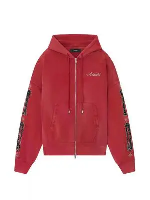Amiri Studded Zip-up Hoodie - Red