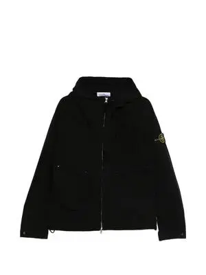 Stone Island Hooded Zip Jacket - Black