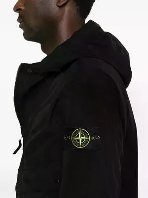 Stone Island Hooded Zip Jacket - Black