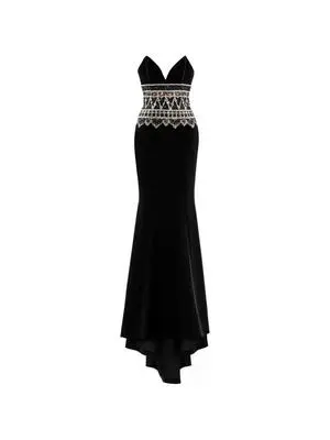 SAIID KOBEISY Strapless Embroidered Dress