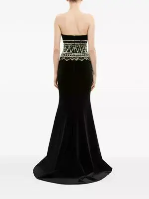 SAIID KOBEISY Strapless Embroidered Dress