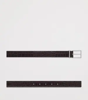 TOM FORD Leather Crocodile-debossed Belt