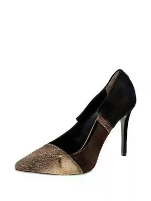 Fendi Tri Color Leather Pointed-toe Pumps
