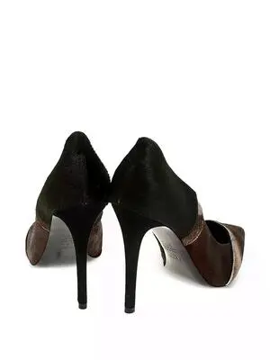 Fendi Tri Color Leather Pointed-toe Pumps