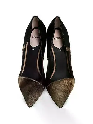 Fendi Tri Color Leather Pointed-toe Pumps
