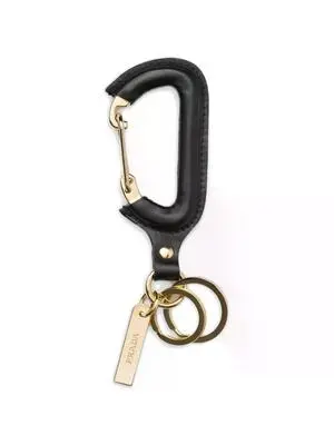 Prada Leather Keychain - Black