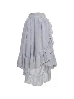 Maje Asymmetric Striped Skirt
