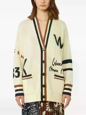 Max Mara Blasone Striped Button Cardigan - Neutrals
