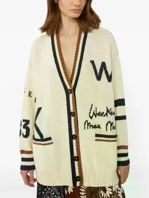 Max Mara Blasone Striped Button Cardigan - Neutrals