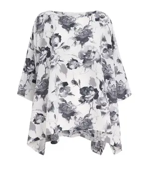Eskandar Silk Floral Top