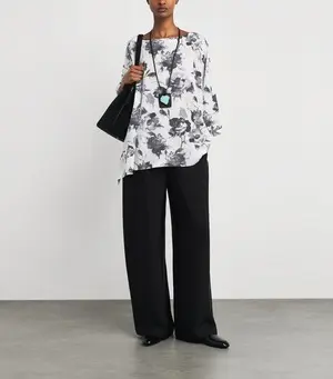 Eskandar Silk Floral Top