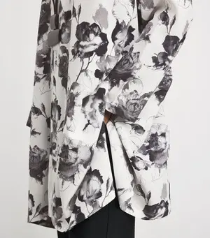 Eskandar Silk Floral Longline Shirt