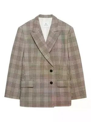 ANINE BING Aretha Plaid Blazer