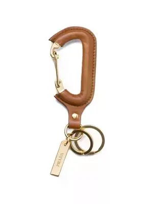 Prada Leather Keychain - Brown