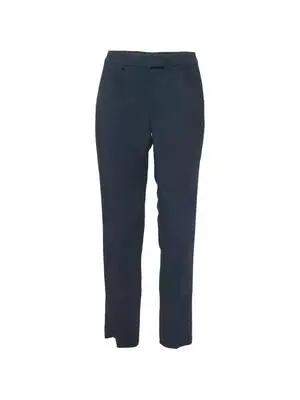 Max Mara Crepe Straight-leg Trousers - Blue