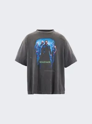 SAINT MXXXXXX X The Matrix Green Logo T-shirt - Black
