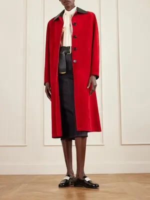 Givenchy Leather-trimmed Suede Coat