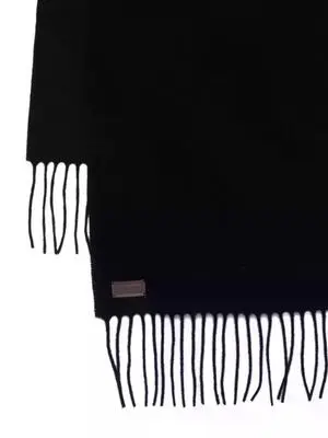 Canali Fringed Scarf - Black