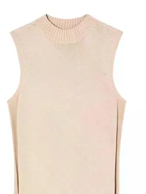 Armani Exchange Ribbed Sleeveless Midi Dress - Neutrals