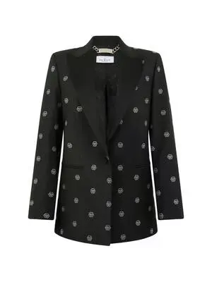Philipp Plein Rhinestone Monogram Blazer
