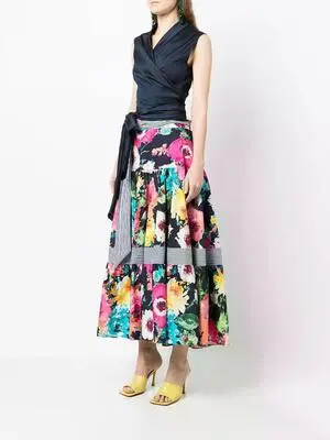 Talbot Runhof Sleeveless Wraparound Blouse