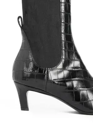 TOTEME Embossed Chelsea Boots - Black