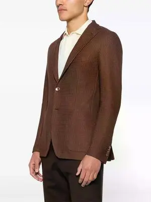 Tagliatore Textured Buttoned Blazer - Brown