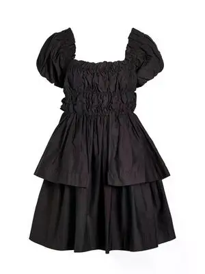 DAMSON MADDER Ltyza Tiered Puff-sleeve Mini Dress