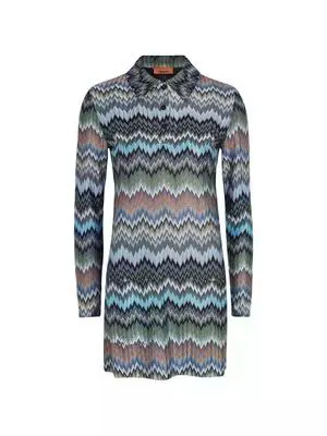 Missoni Zig-zag Polo-collar Mini Dress