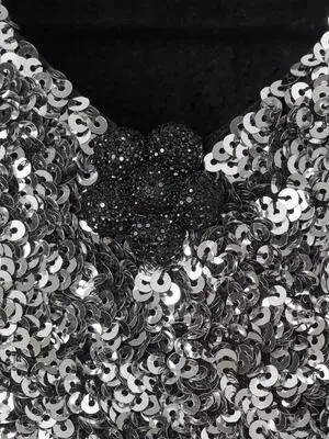 Marc Jacobs Sequin-embellished V-neck Mini Dress - Silver