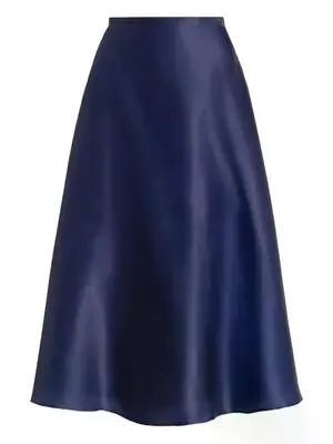 Alberta Ferretti Silk A-line Skirt - Blue